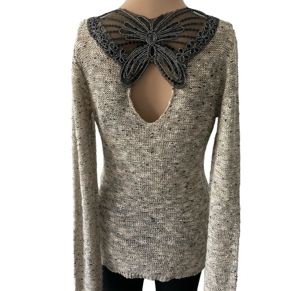 Cache | Sweaters | Cache Sand Color Butterfly Back Size S Sweater Top ...